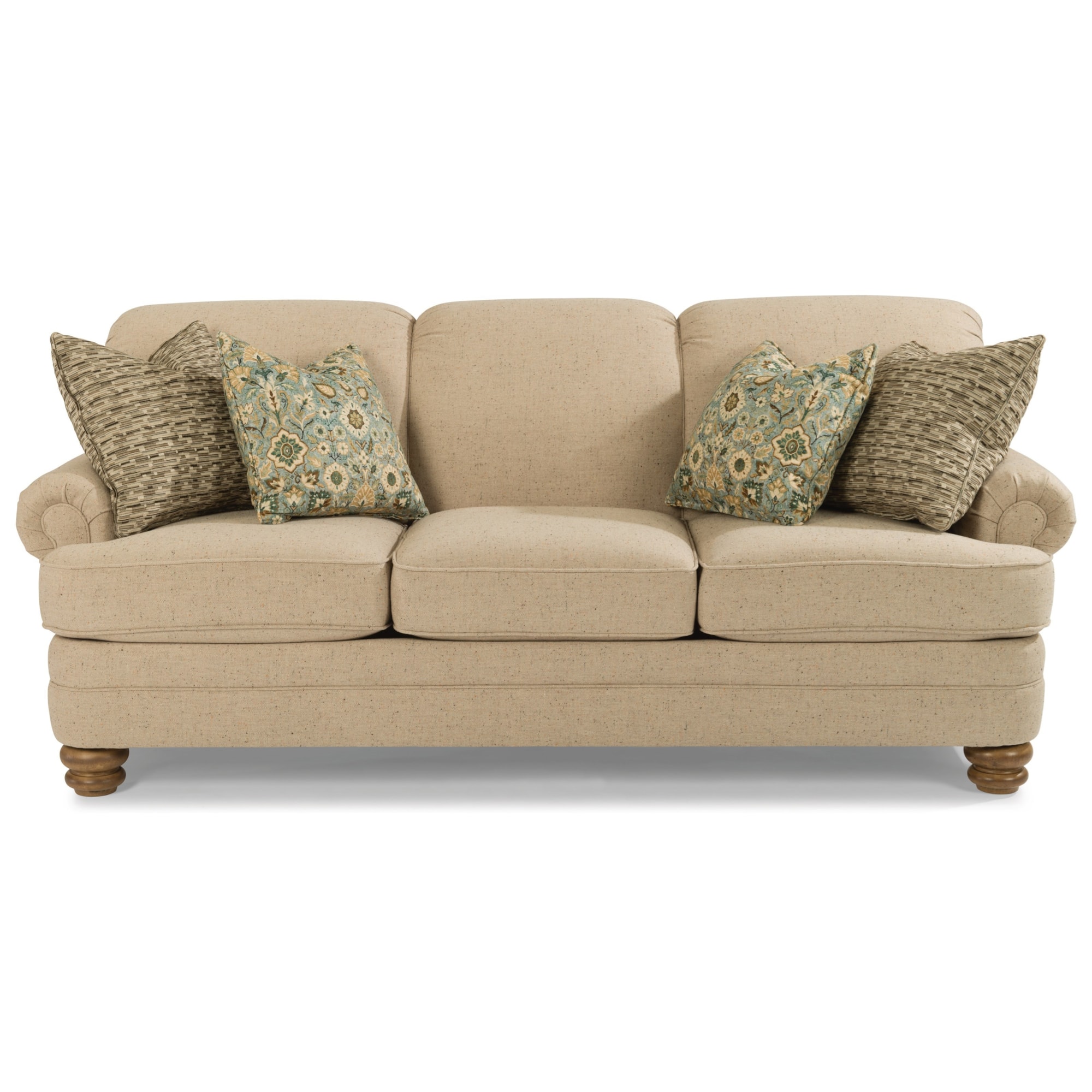 Flexsteel Bay Bridge 7790-31 Traditional Rolled Back Sofa | Belfort Furniture | Uph - Stationary ...